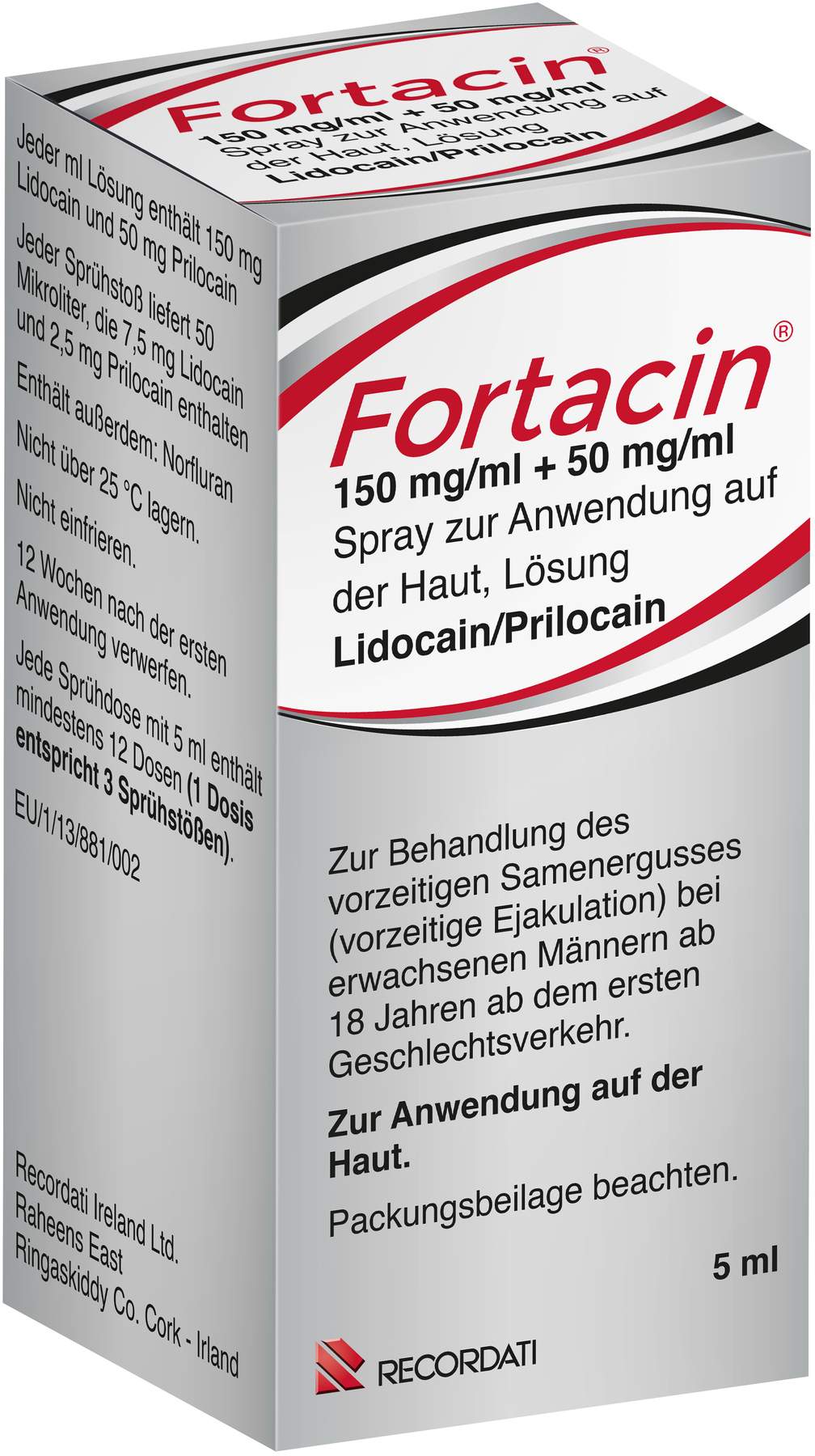 Fortacin 150 mg pro ml + 50 mg pro ml 5 ml Spray zur Anwendung auf der ...