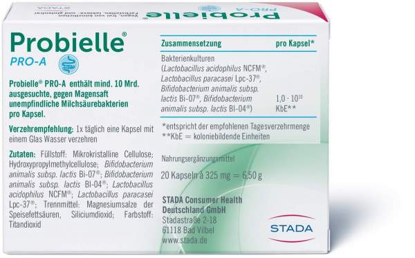 Probielle PRO-A Kapseln 20 Stück kaufen | Volksversand Versandapotheke