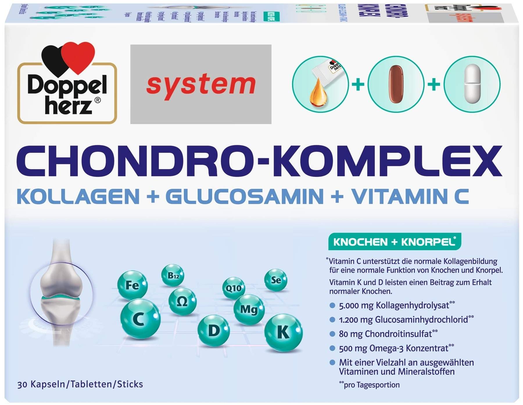 Doppelherz system Chondro-Komplex 30 Portionen kaufen | Volksversand ...