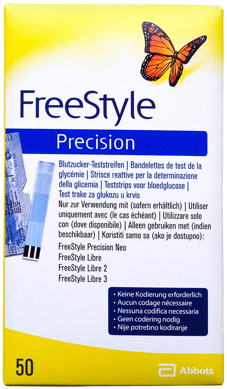 Freestyle Precision Blutzucker Teststreifen Ohne Codierung 50... kaufe ...