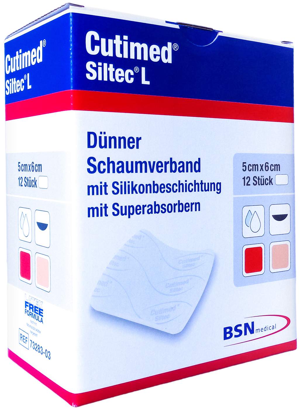 Cutimed Siltec L Schaumverband 5x6cm Dünn Sanft Haftend 12... kaufen ...