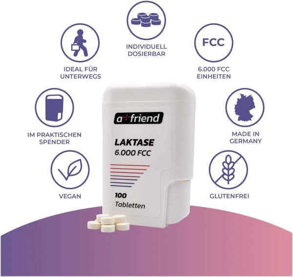 A Friend Laktase 6.000 FCC 100 Tabletten kaufen | Volksversand ...