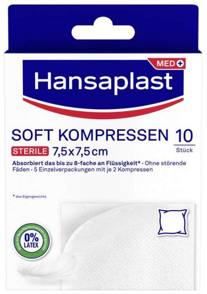Hansaplast Soft Kompressen 7,5 X 7,5 cm Steril 5 X 2 Stück kaufen ...