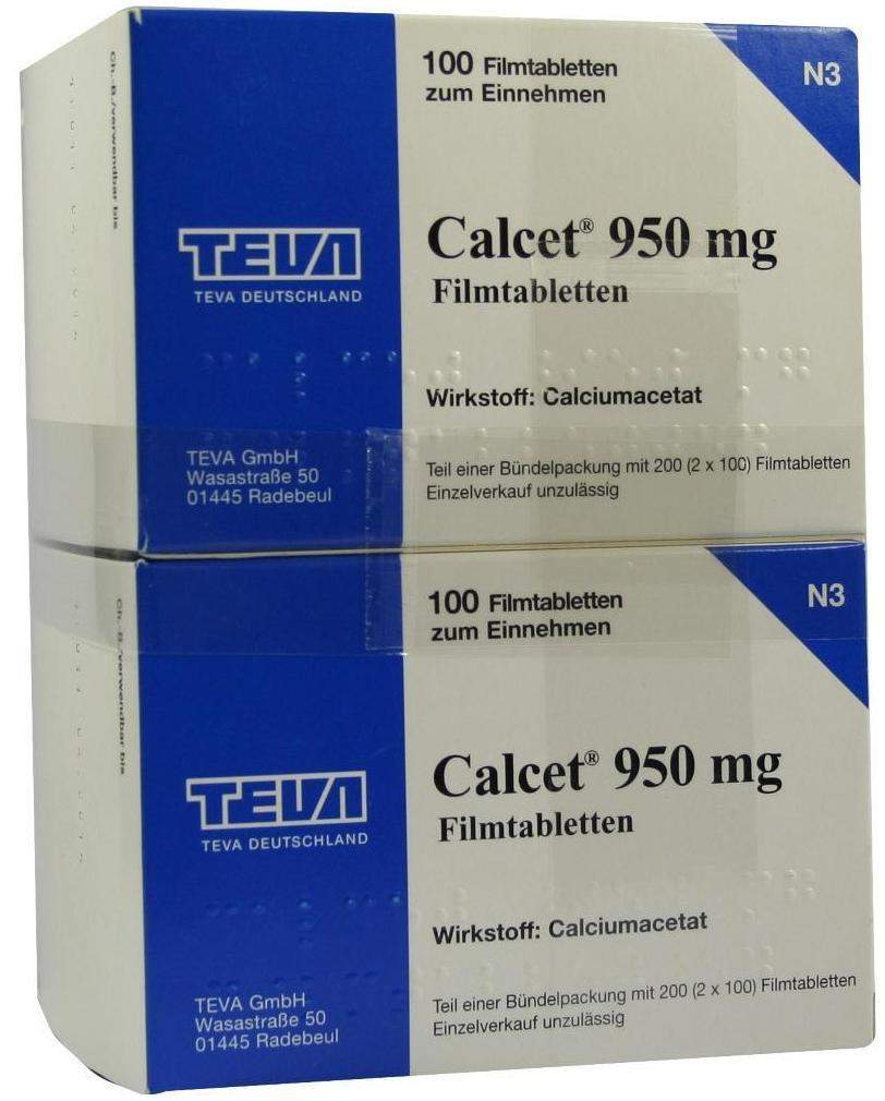 Calcet 950 mg 200 Filmtabletten kaufen | Volksversand Versandapotheke