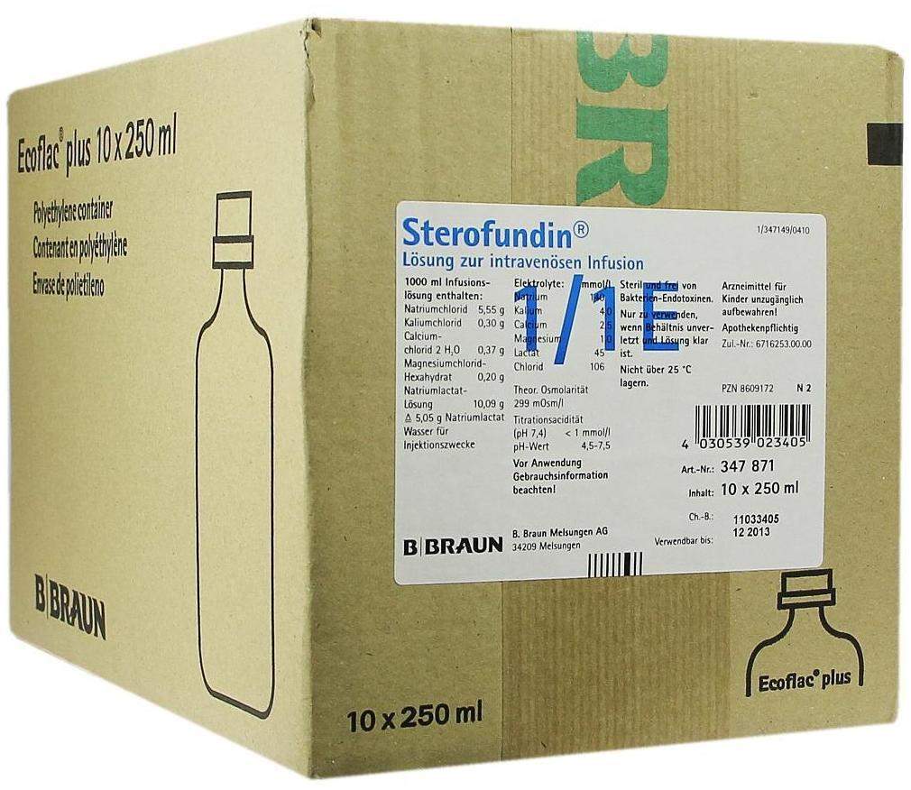 Sterofundin Ecoflac Plus 10 X 250 ml Infusionslösung kaufen | Volksversand Versandapotheke