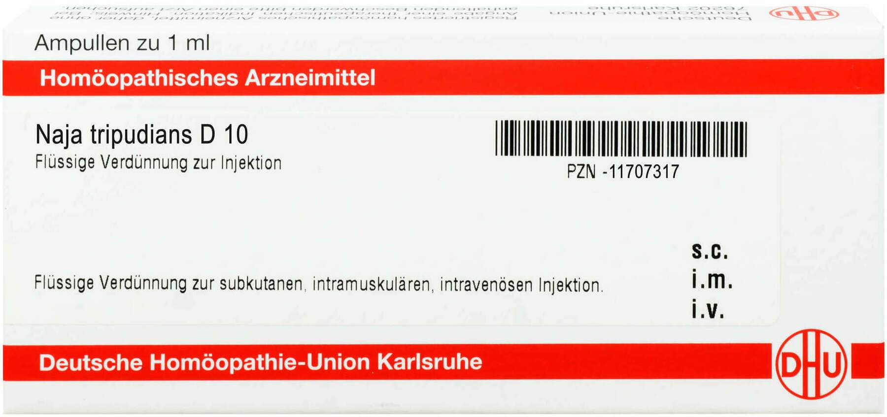 DHU Naja tripudians D10 Ampullen 8 x 1 ml kaufen | Volksversand Versandapotheke