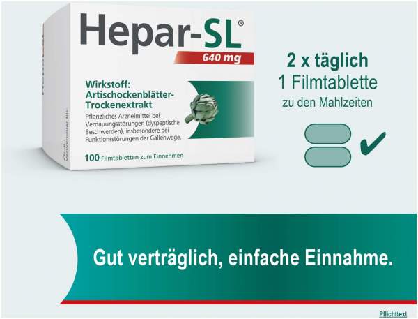 Hepar SL 640 mg 100 Filmtabletten kaufen | Volksversand Versandapotheke