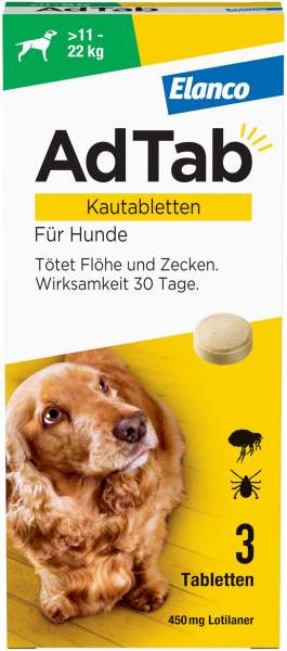 AdTab 450 mg für große Hunde (11-22 kg) 3 Kautabletten kaufen ...