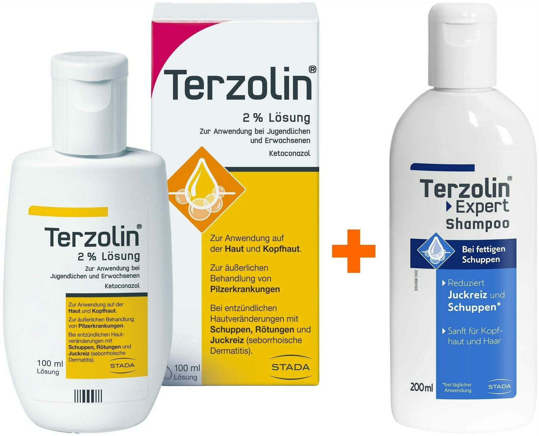 Terzolin 2% Lösung 100 ml + Terzolin Expert Shampoo bei fettiger Kopfh ...