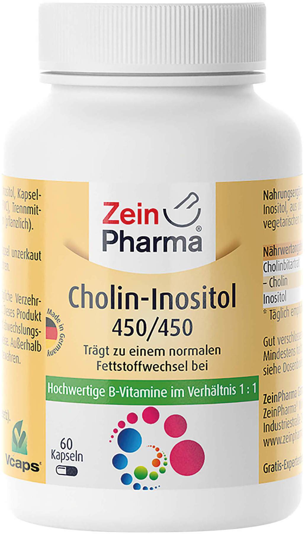 Cholin Inositol 450-450 mg Pro Vegane 60 Kapseln kaufen | Volksversand ...