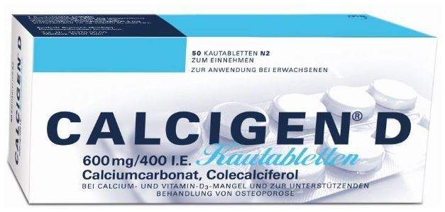 Calcigen D 600 mg und 400 I.E. 50 Kautabletten kaufen | Volksversand ...