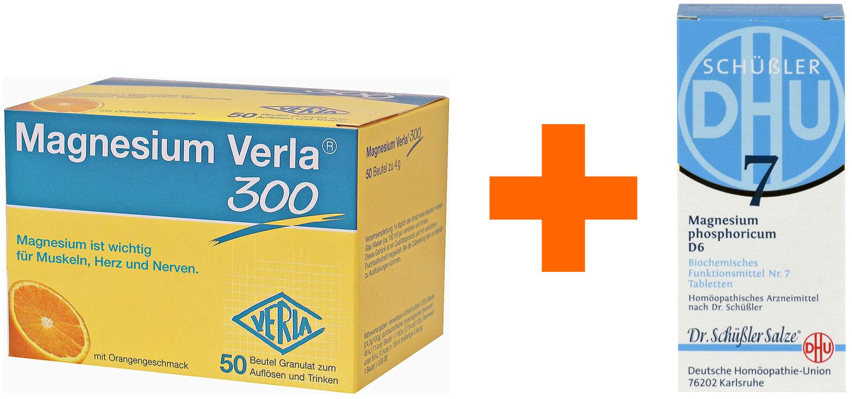 Magnesium Verla 300 uno 50 Beutel + Biochemie DHU Nr.7 Magnesium phosp ...