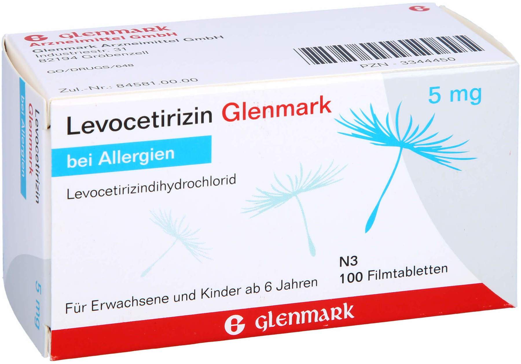 Levocetirizin Glenmark 5 mg 100 Filmtabletten kaufen | Volksversand ...