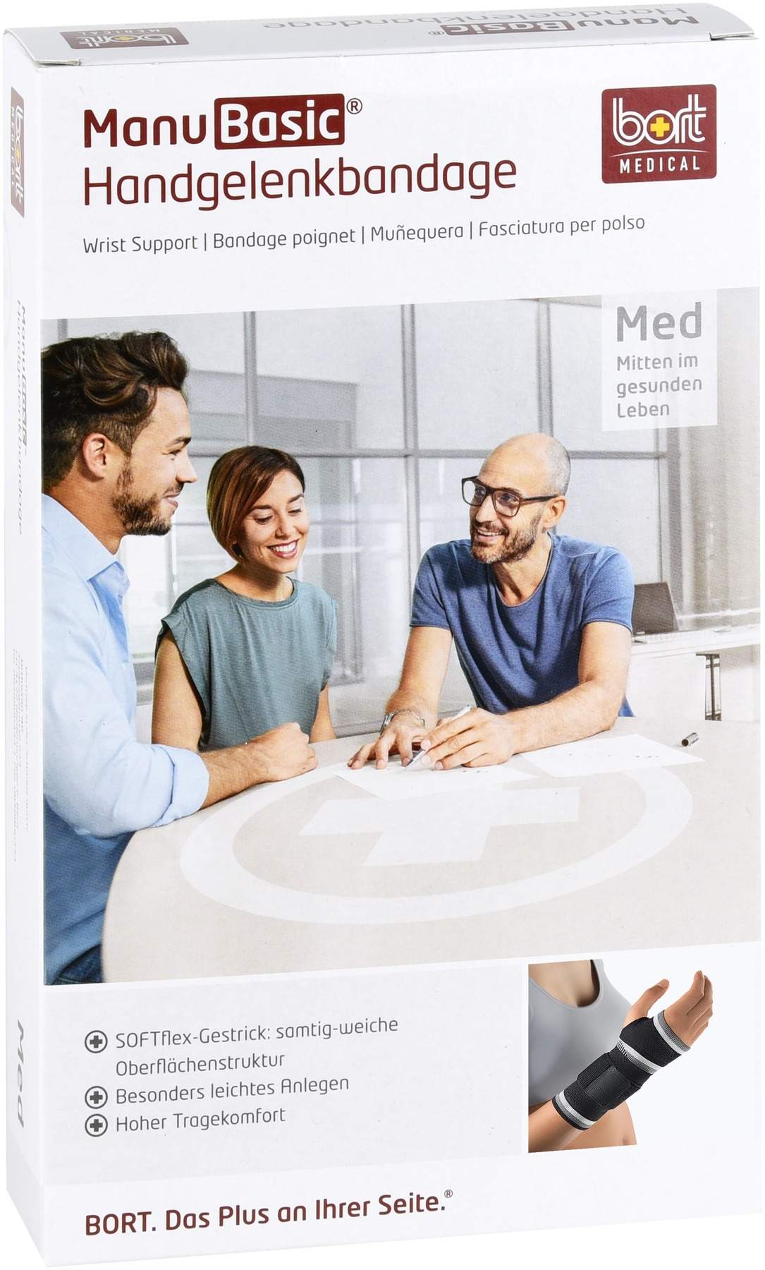 Bort Manubasic Bandage Rechts Large Schwarz kaufen | Volksversand ...