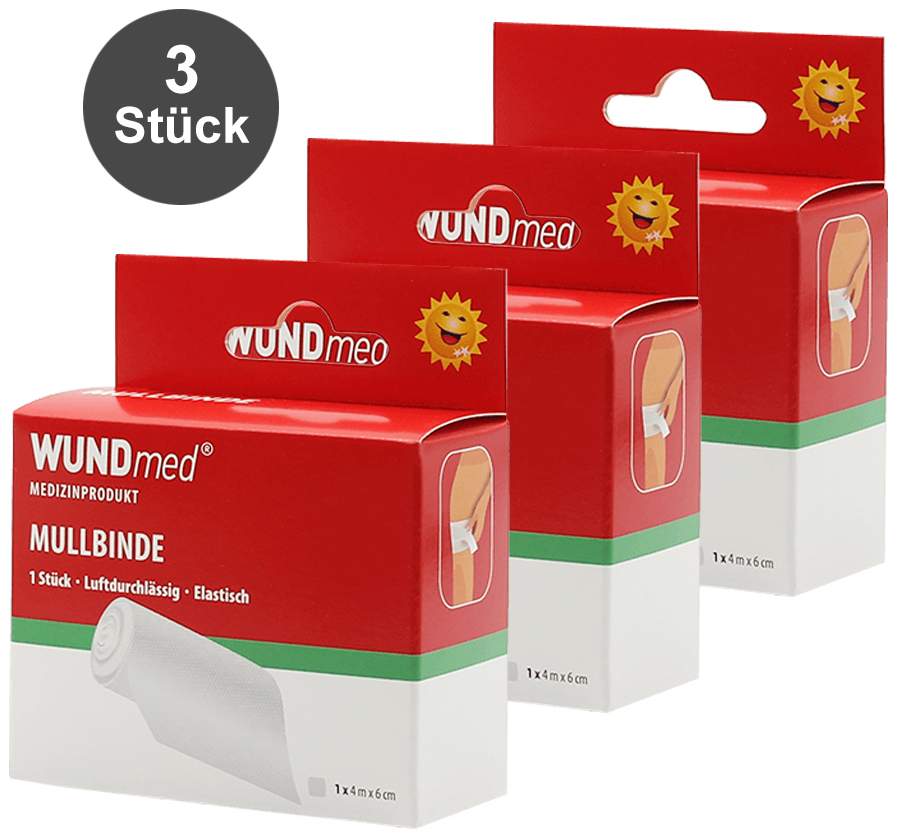 Mullbinde 4 m x 6 cm elastisch 3er Set kaufen | Volksversand ...