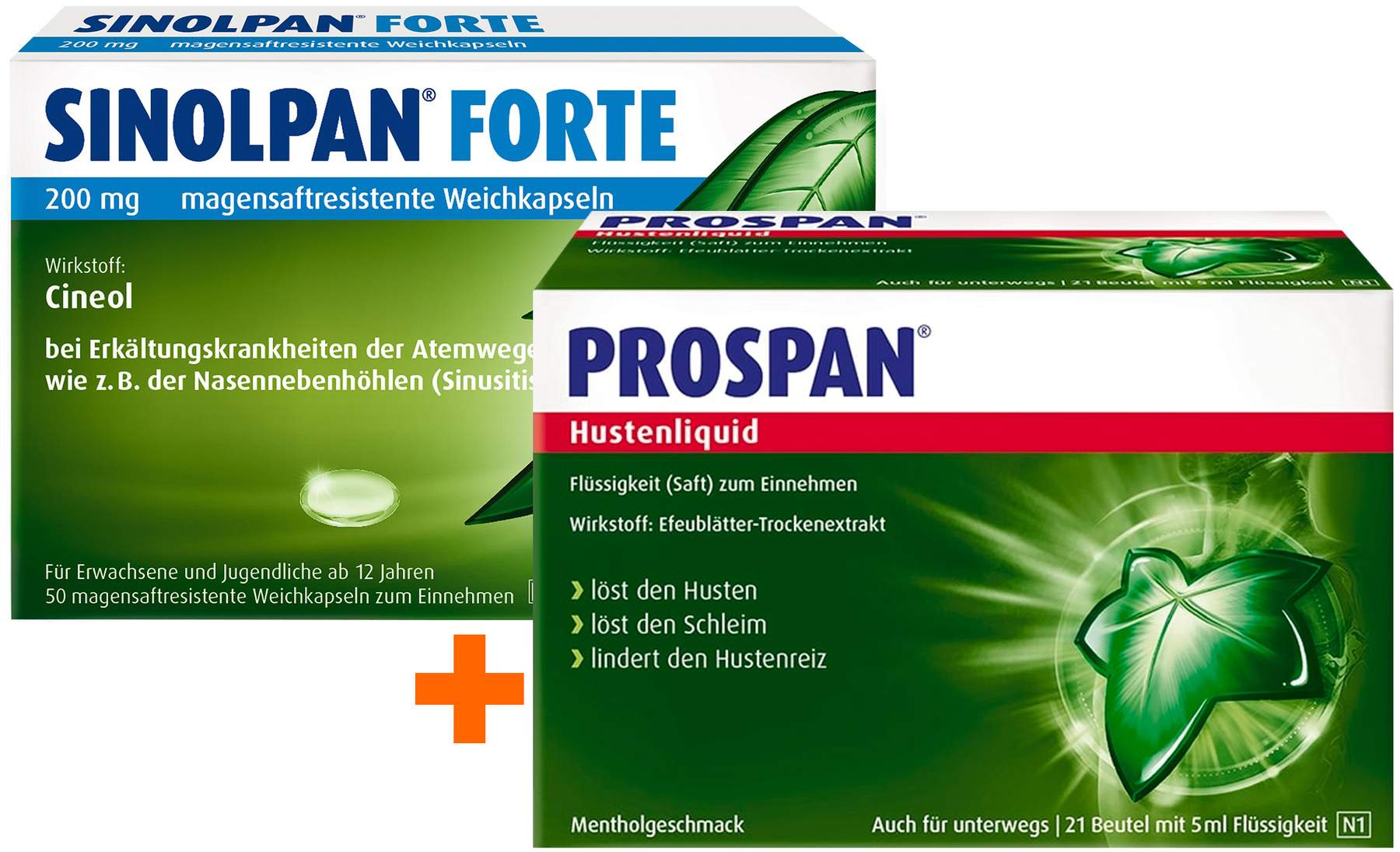 Sinolpan Forte 200 mg 50 magensaft resistente Weichkapseln + Prospan H ...