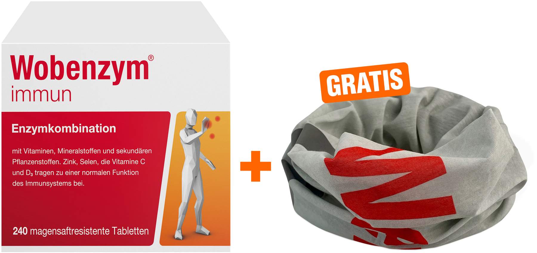 Wobenzym immun 240 Tabletten + gratis Schlauchschal kaufen ...