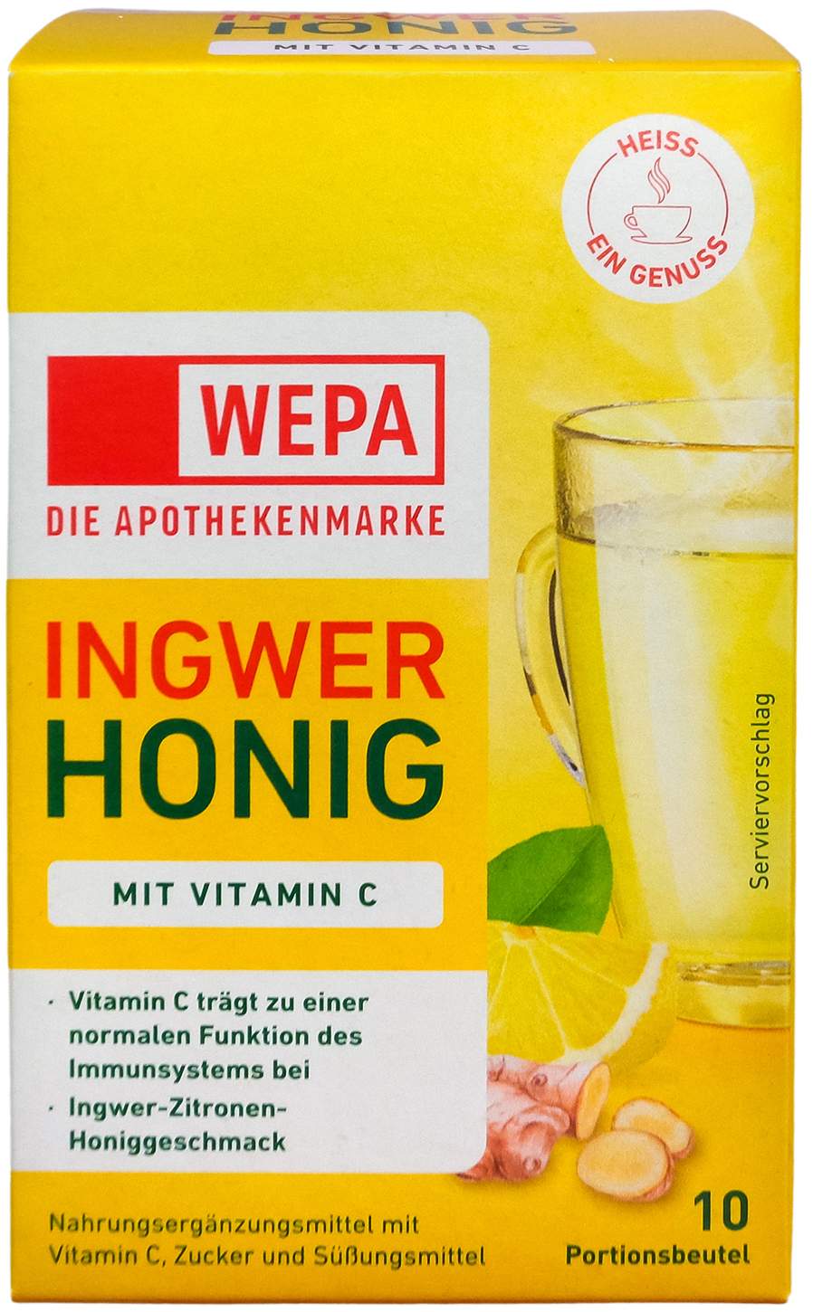 Wepa Ingwer + Honig + Vitamin C Pulver 10 x 10 g kaufen | Volksversand ...