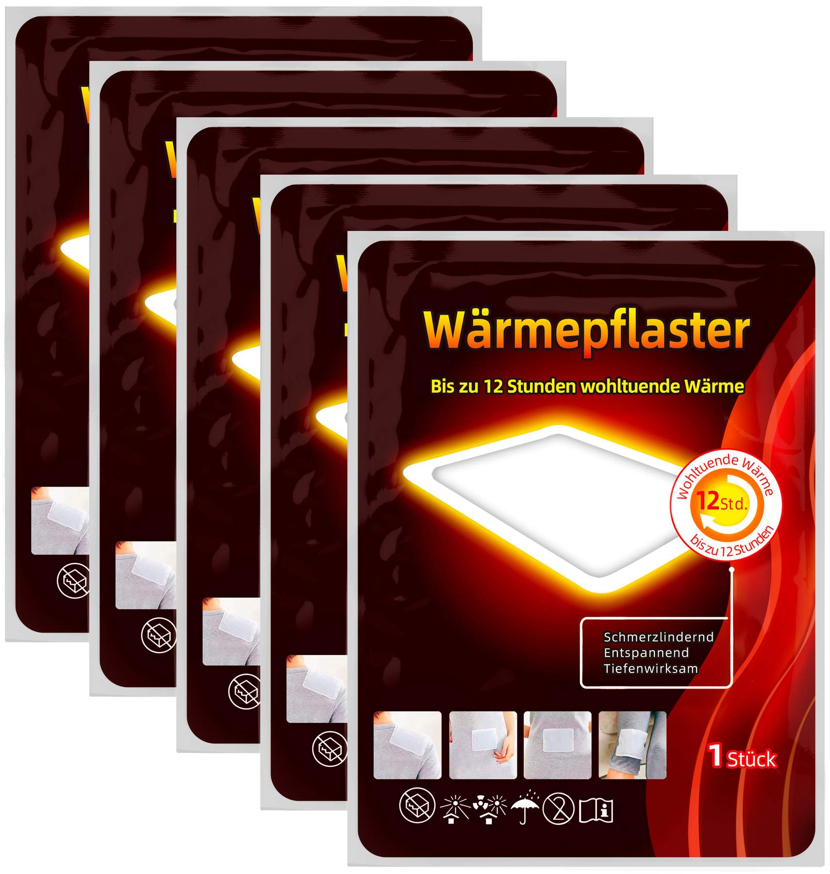 Wärmepflaster mit 12h Wärme 5er Set, 13 x 10 cm kaufen | Volksversand ...