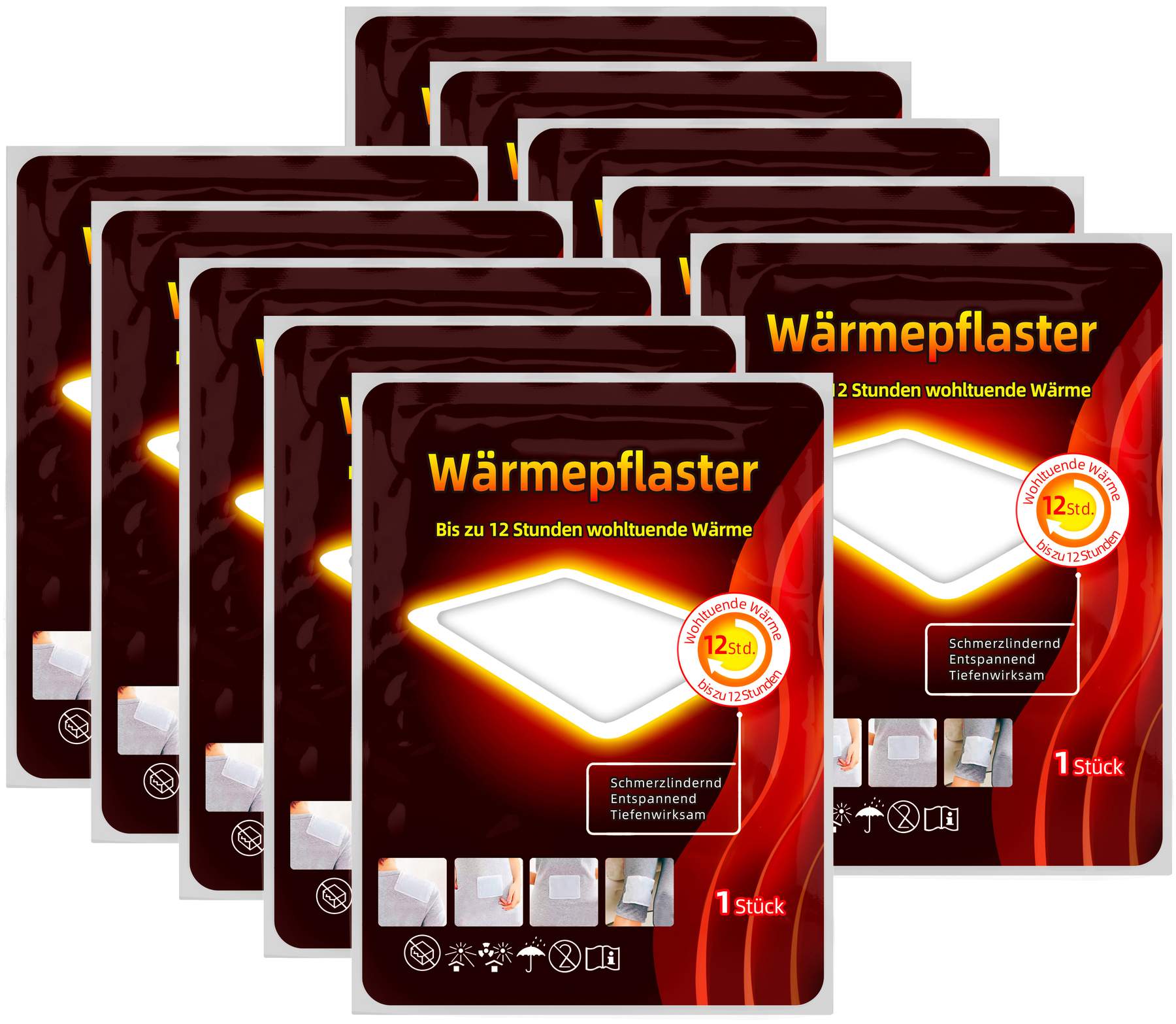 Wärmepflaster mit 12h Wärme 10erSet, 13 x 10 cm kaufen | Volksversand ...