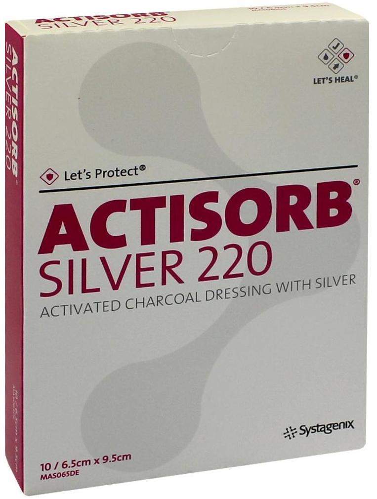 Actisorb 220 Silver 9,5 X 6,5 cm Steril 10 Kompressen kaufen ...