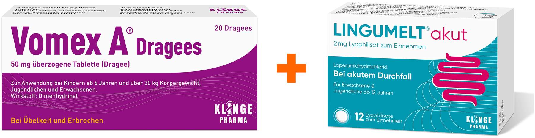 Vomex A Dragees 50 mg 20 Tabletten + Lingumelt akut 2 mg Lyophilisat 1 ...
