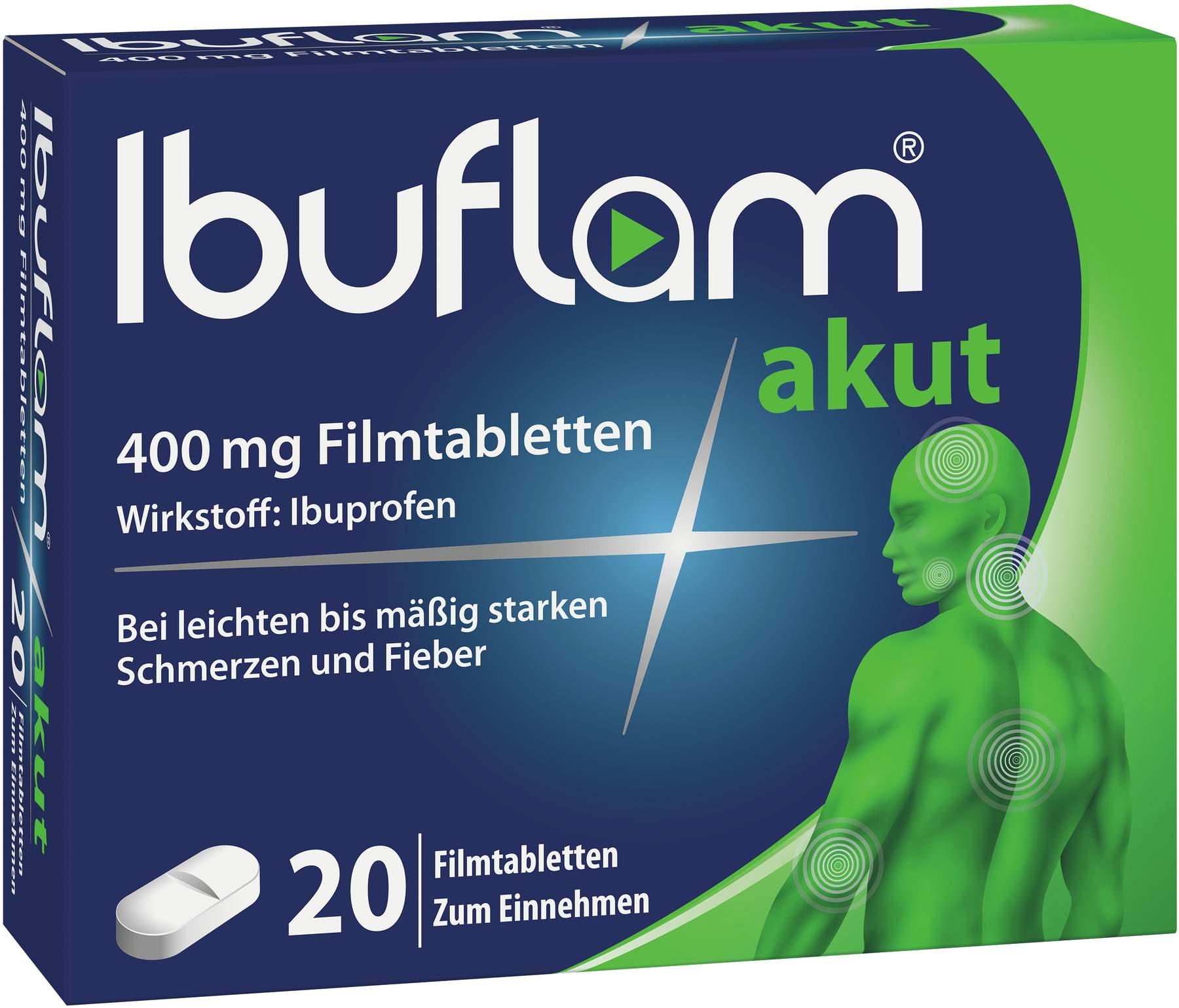 Ibuflam akut 400 mg 20 Filmtabletten kaufen | Volksversand Versandapotheke