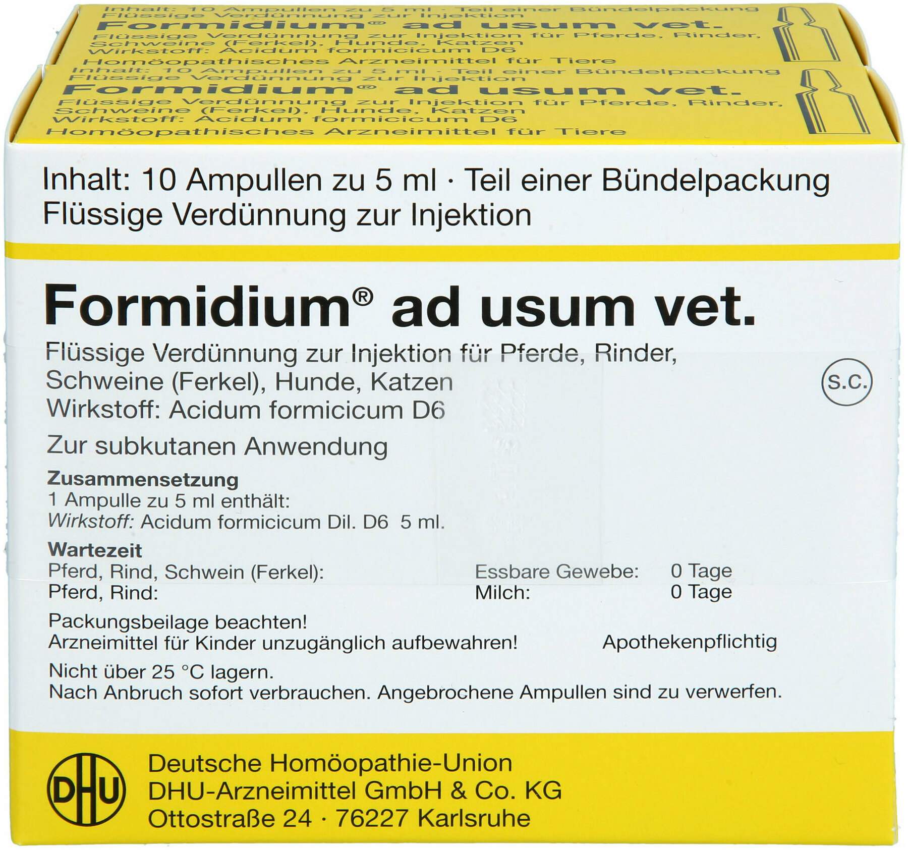 Dhu Formidium Injektionslösung vet. 2 X 10 X 5 ml kaufen | Volksversand ...