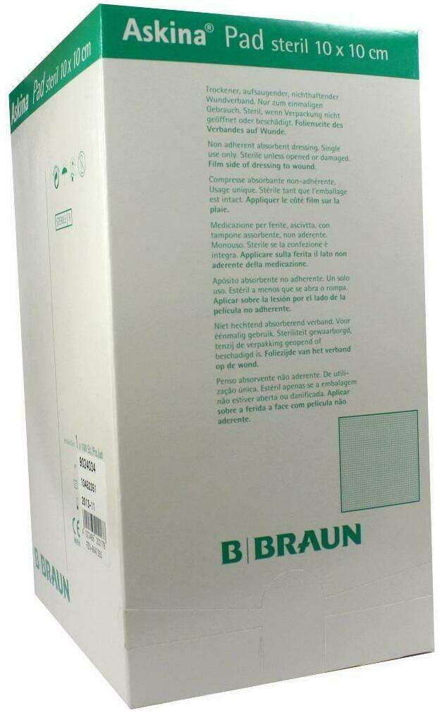 Askina Pad Steril 10 cm X 10 cm 100 Stück kaufen | Volksversand ...